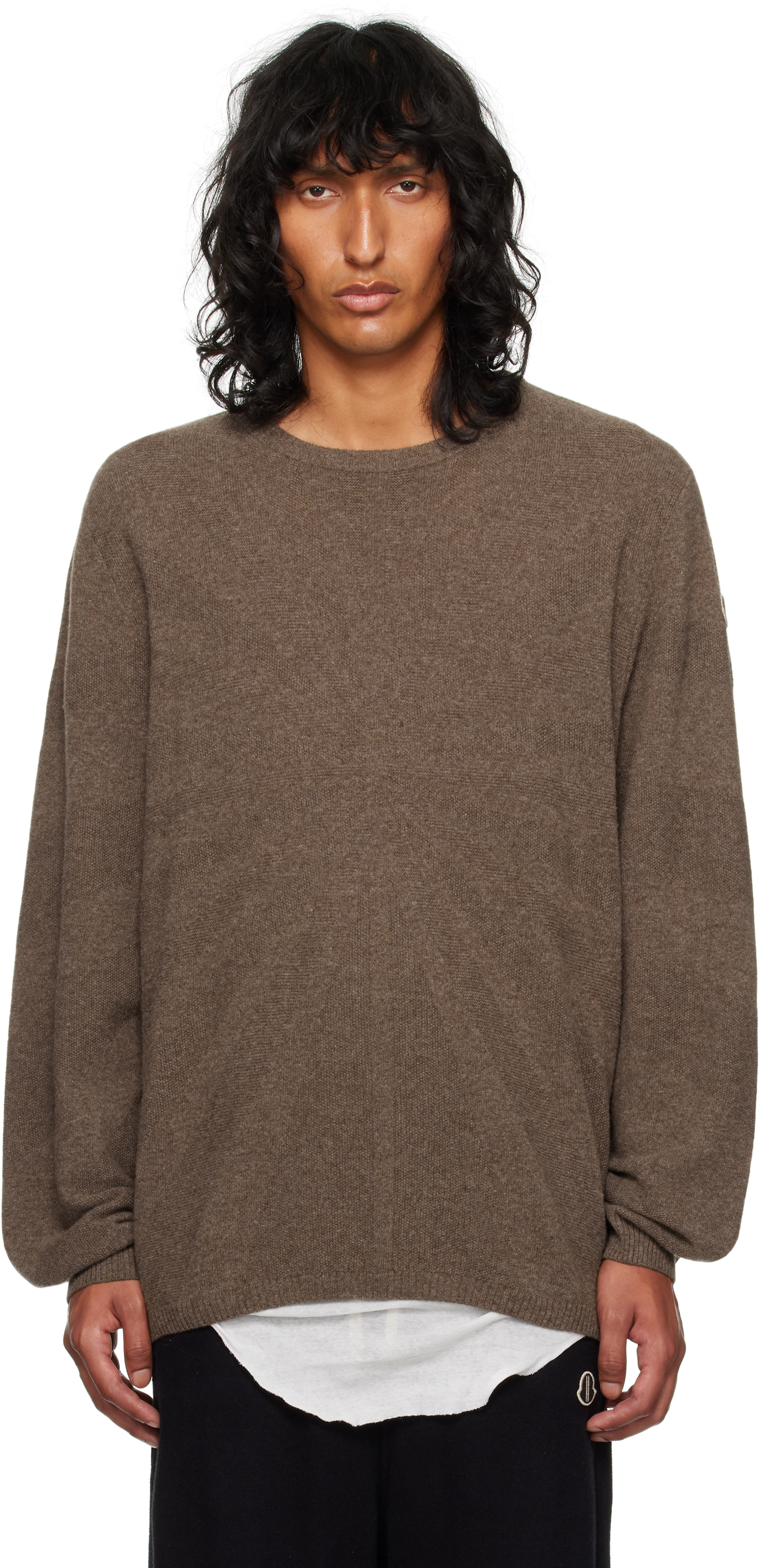 Rick Owens Moncler + Jumbo Sweater In 25x Dust - 60% Off